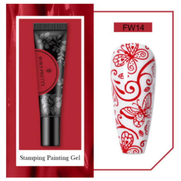 Gel Para Stamping Born Pretty Rojo - CREATIVA STORE